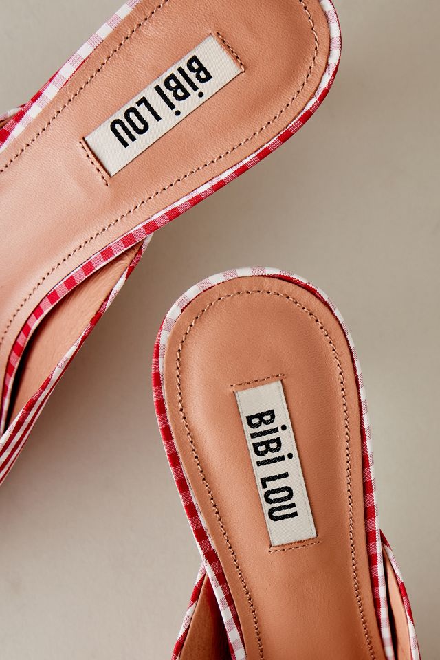 Bibi Lou Gingham Kitten-Heel Mules | Anthropologie UK