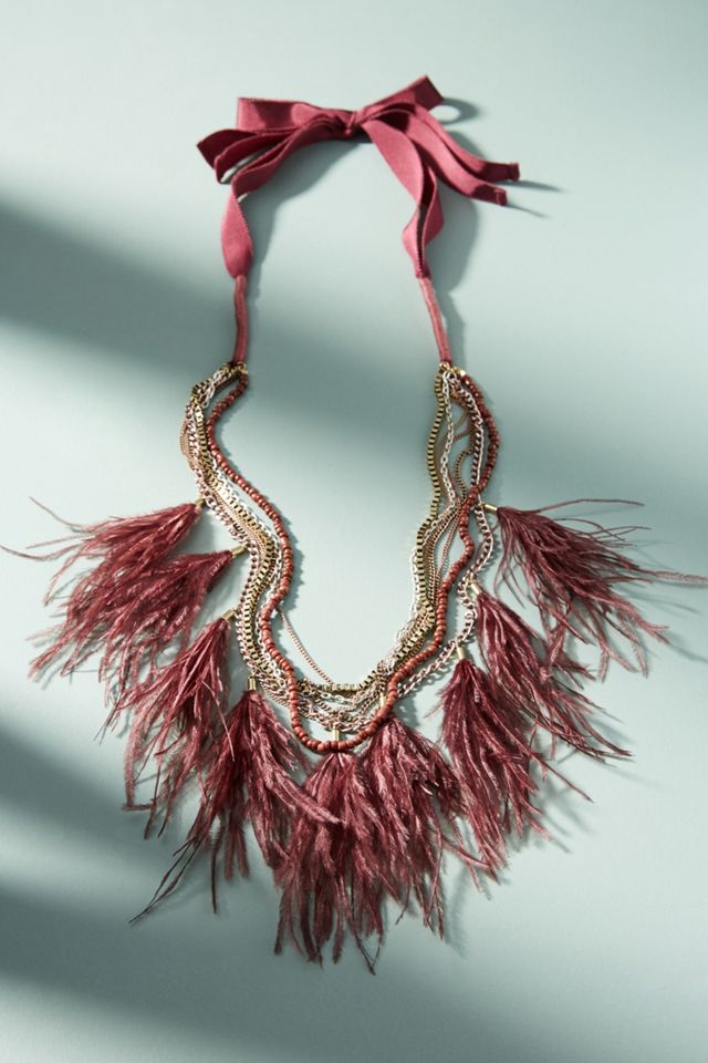 Wispy Feather Layered Necklace | Anthropologie