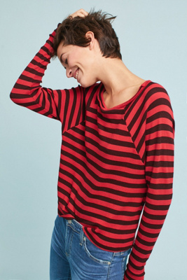 Stateside Striped Raglan Thermal Top | Anthropologie