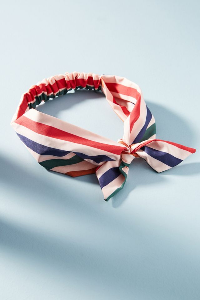 Preppy Striped Bow Headband | Anthropologie
