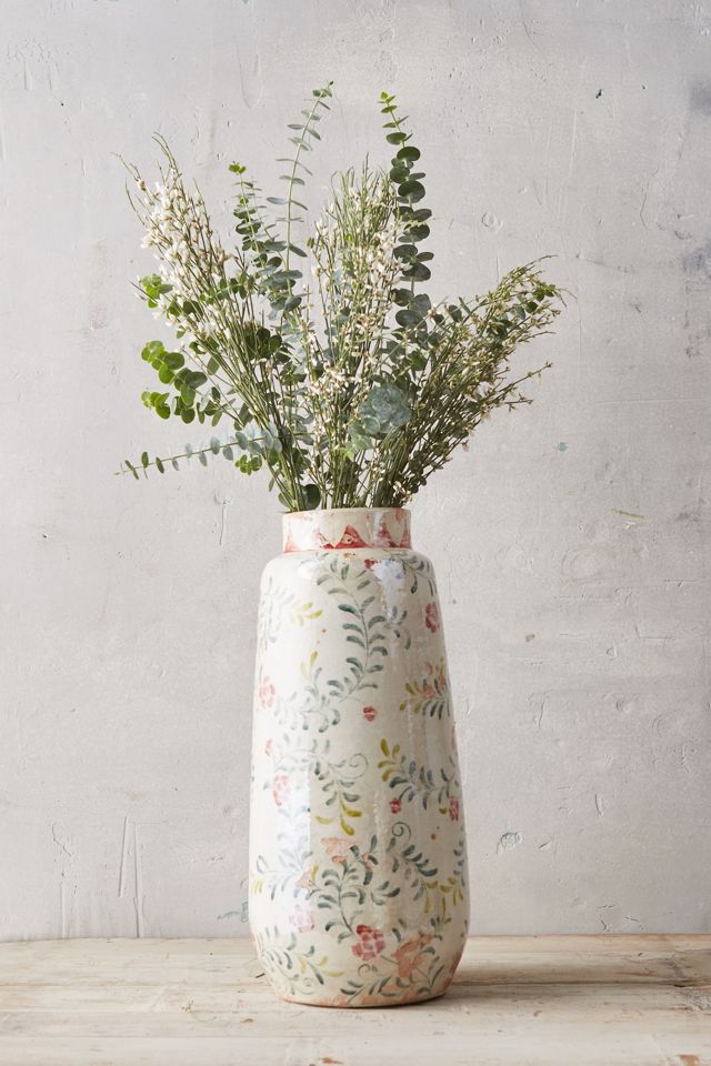 Distressed Rose + Vine Terracotta Vase | AnthroLiving