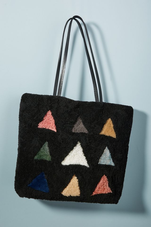 Primecut Shearling Shapes Tote Bag | Anthropologie