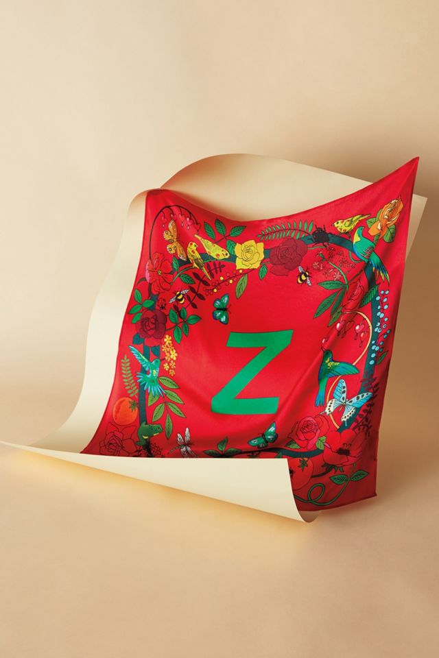 Silk Monogram Scarf | Anthropologie