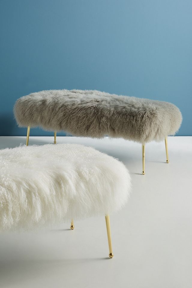 Luxe Wool Bench | Anthropologie
