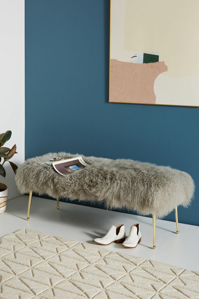 Luxe Wool Bench | Anthropologie