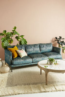 Rosa Print Linde Three-Cushion Sofa | AnthroLiving