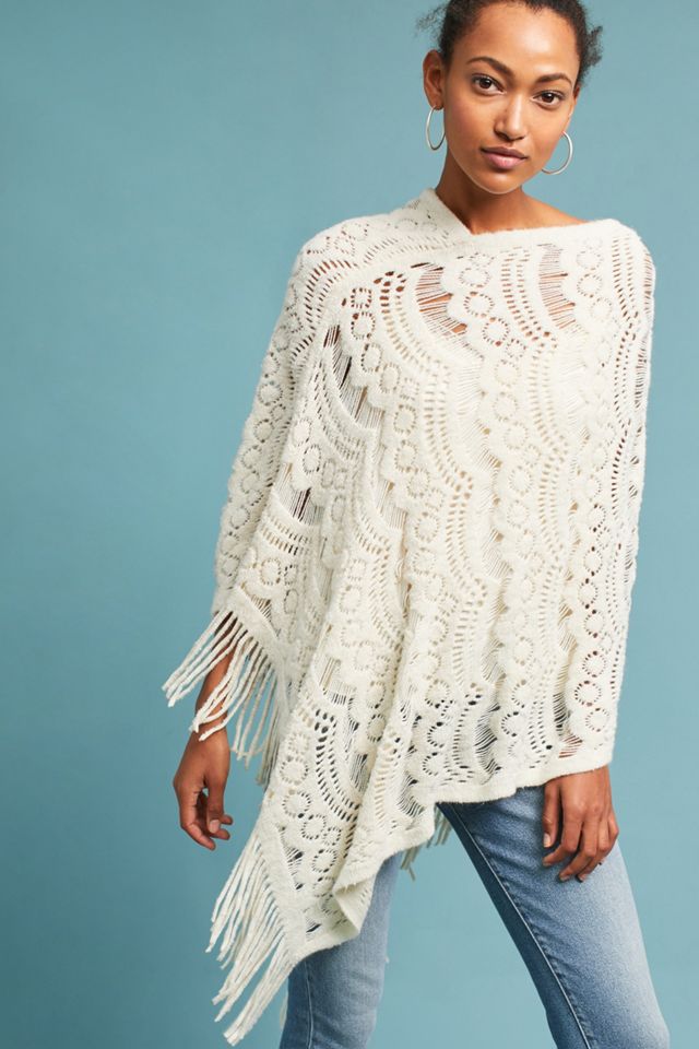 Fringed Lace Poncho | Anthropologie
