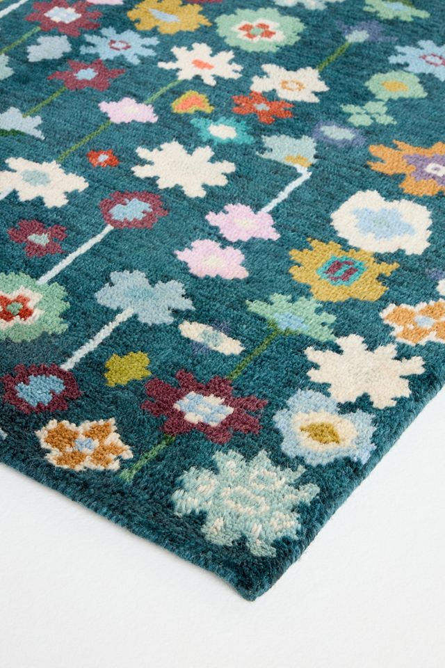 Kalina Hand-Knotted Wool Abstract Floral Rug | Anthropologie UK