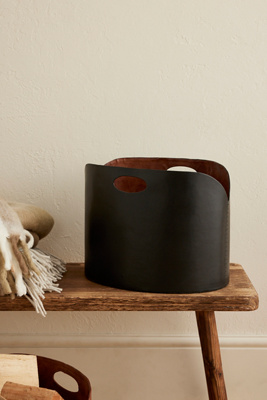 Faux-Leather Log Bucket | Anthropologie UK