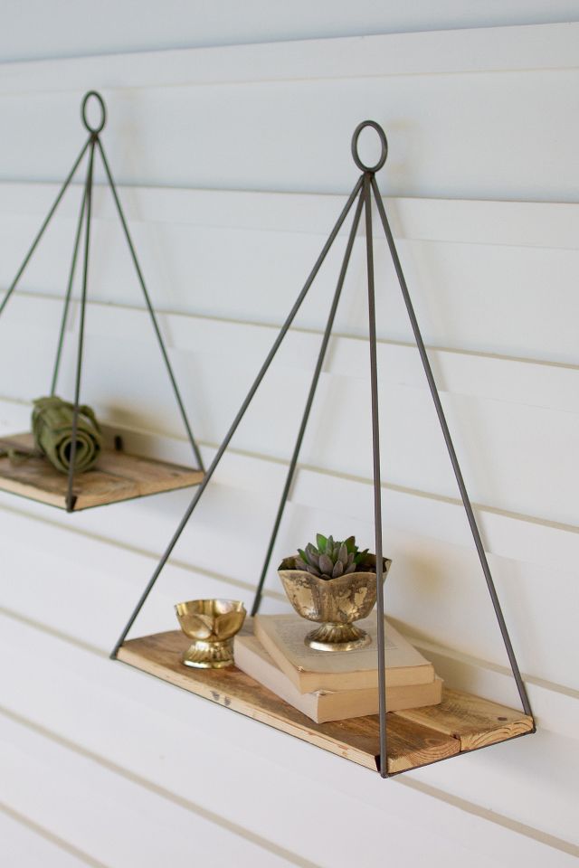 Kalalou Triangle Floating Shelves, Set of 2 | Anthropologie UK