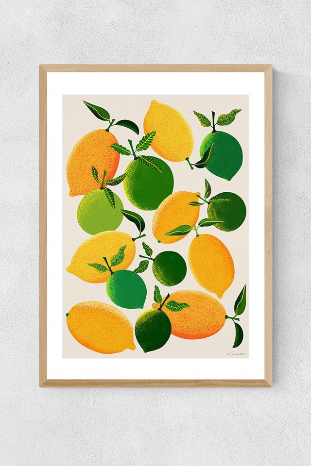 Leanne Simpson Lemons And Limes Wall Art Print | Anthropologie UK