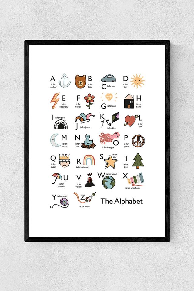 Kid Of The Village Alphabet In White Wall Art Print | Anthropologie UK