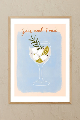 East End Prints Gin & Tonic Oak Framed Wall Art Print | Anthropologie UK