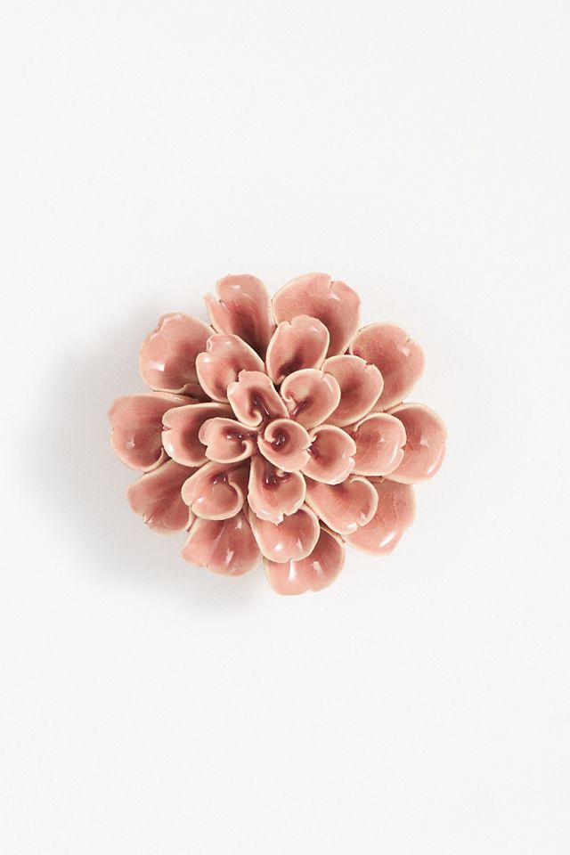 Pink Ceramic Flower Wall Art | AnthroLiving
