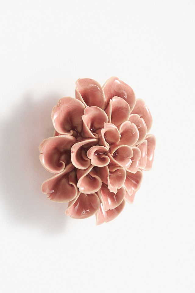 Pink Ceramic Flower Wall Art | AnthroLiving