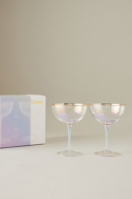 Zaza Lustered Coupe Glasses, Set of 2 | Anthropologie IT