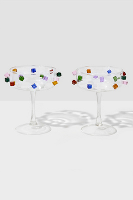 FAZEEK Limited Edition Jewel Coupe Glasses, Set of 2 | Anthropologie UK
