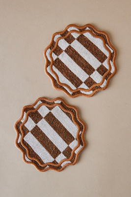 TBCo Checkerboard Cotton Coasters, Set of 2 | Anthropologie UK