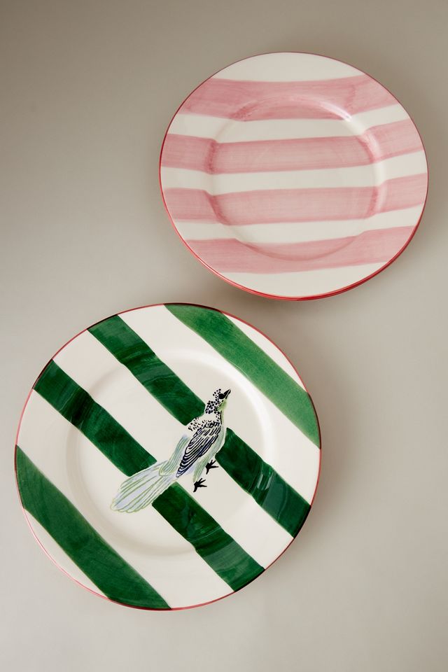 Anna + Nina Hand-Painted Stripe Dinner Plate | Anthropologie UK