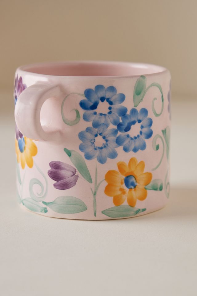 Anna + Nina Hand-Painted Floral Mug | Anthropologie UK