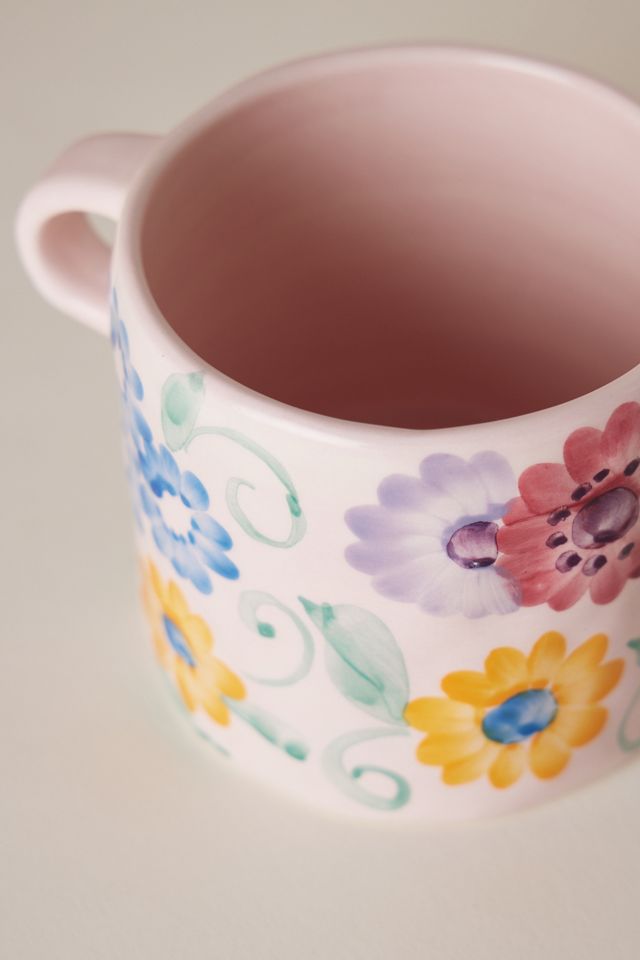 Anna + Nina Hand-Painted Floral Mug | Anthropologie UK