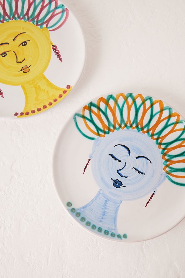 Les Ottomans Ceramic Hand-Painted Face Plate | Anthropologie UK