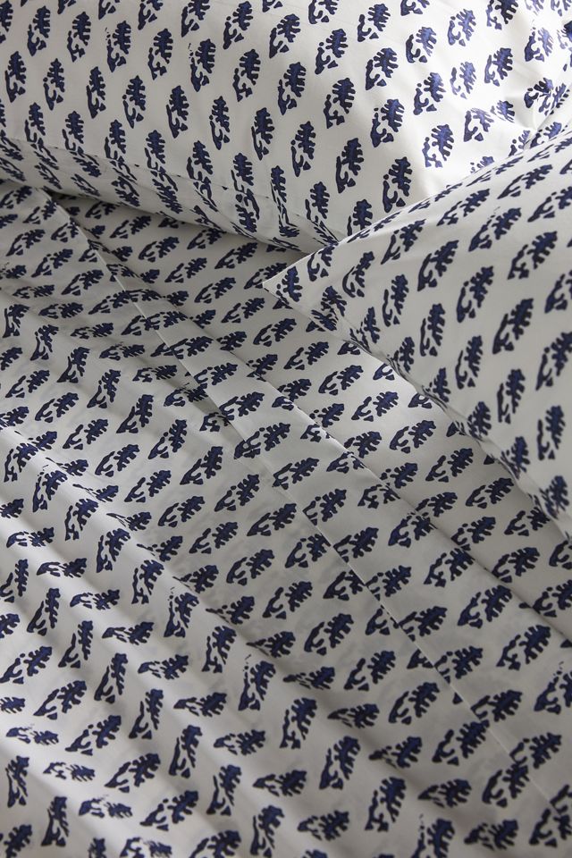 Organic Cotton Percale Printed Sheet Set | AnthroLiving