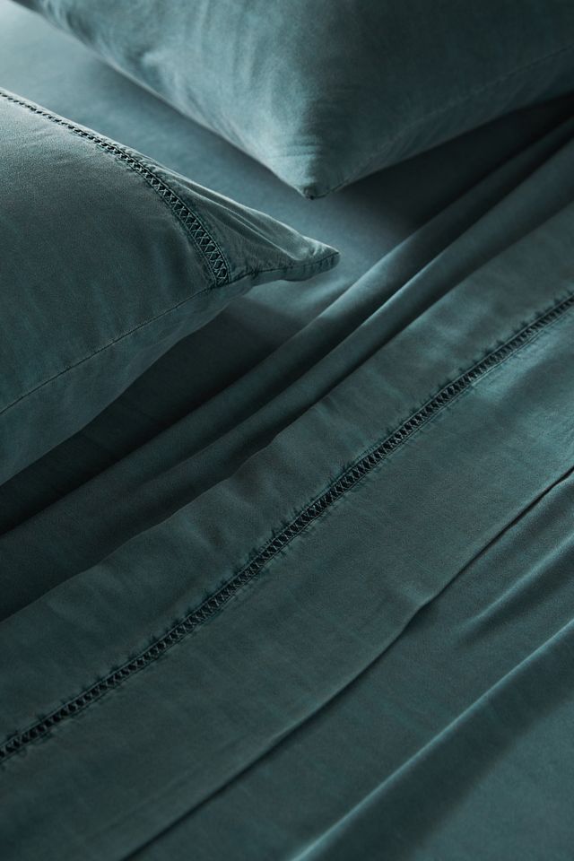 Embroidered Linen Blend Sheet Set | Anthropologie