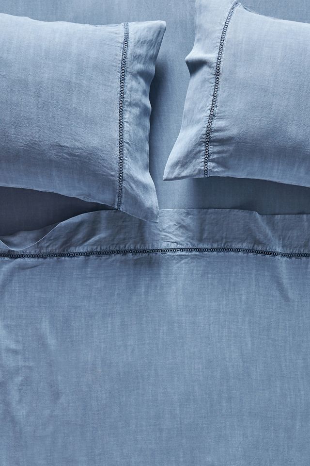 Embroidered Linen Blend Sheet Set | Anthropologie