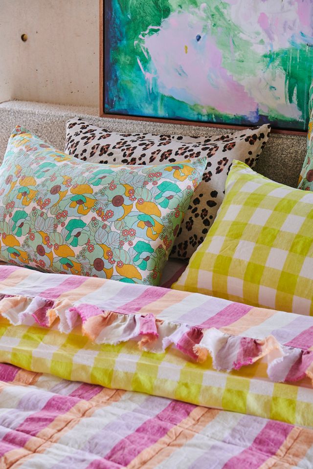 Society of Wanderers French Flax Linen Gingham Duvet Cover ...