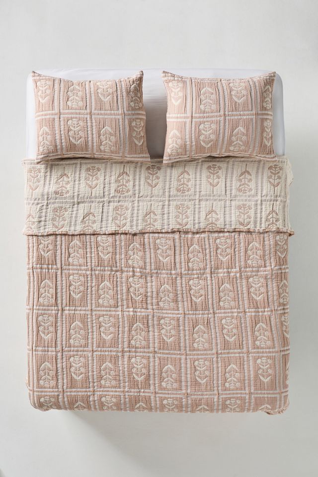 Parker Cotton Floral Woven Coverlet | AnthroHome