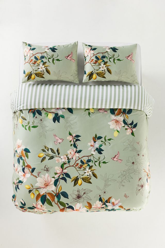 Maeve Bettbezug aus Bio-Baumwollsatin mit Aufdruck | Anthropologie DE