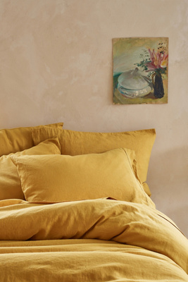Piglet In Bed Honey Linen Duvet Cover | Anthropologie UK