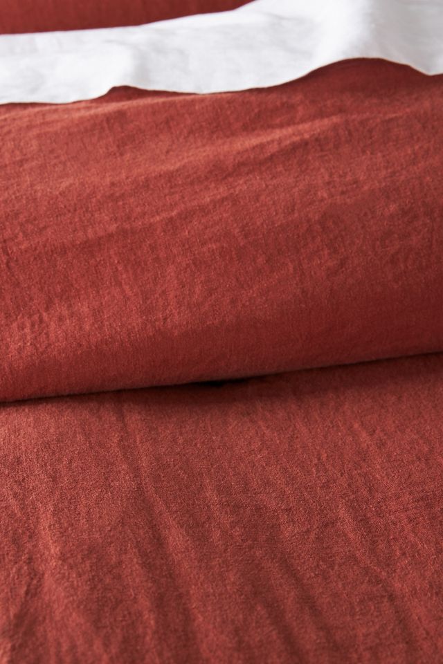 Washed European Flax Linen Duvet Cover | Anthropologie