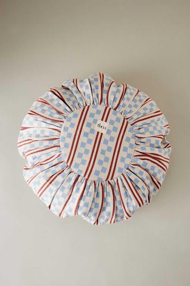 TBCo Blue Stripe Round Cushion | Anthropologie UK