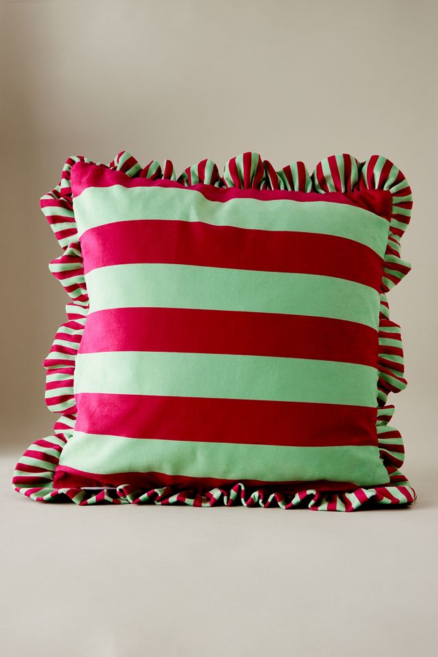 Colours of Arley for Anthropologie Stripe Frilly Square Cushion ...