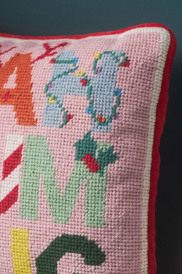 Furbish Studio Holiday Petite Needlepoint Pillow | Anthropologie