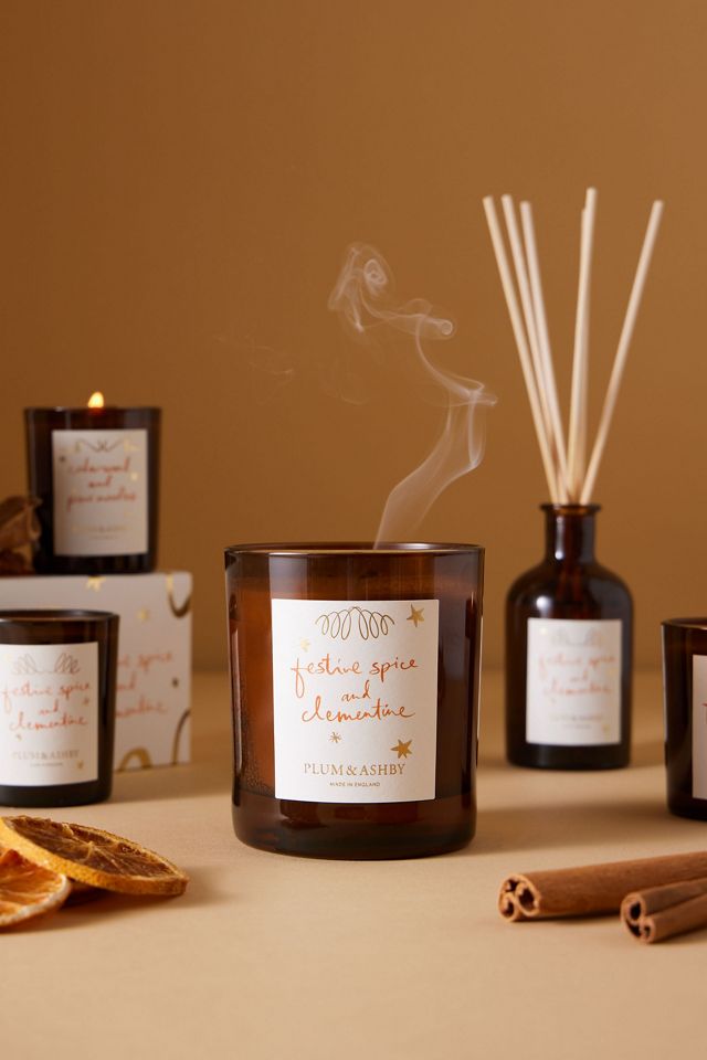 Plum & Ashby Festive Spice & Clementine Glass Reed Diffuser ...