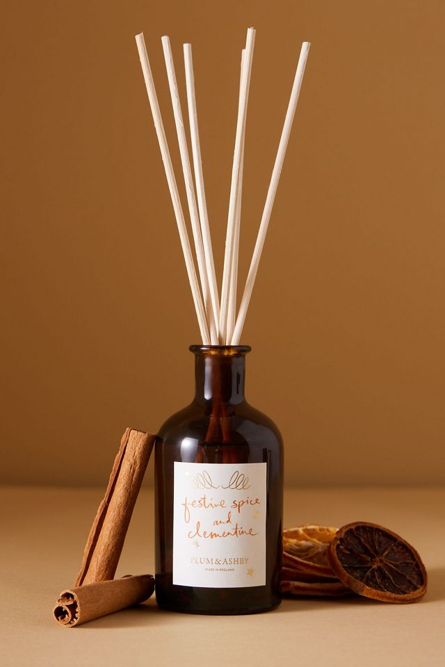 Plum & Ashby Festive Spice & Clementine Glass Reed Diffuser ...