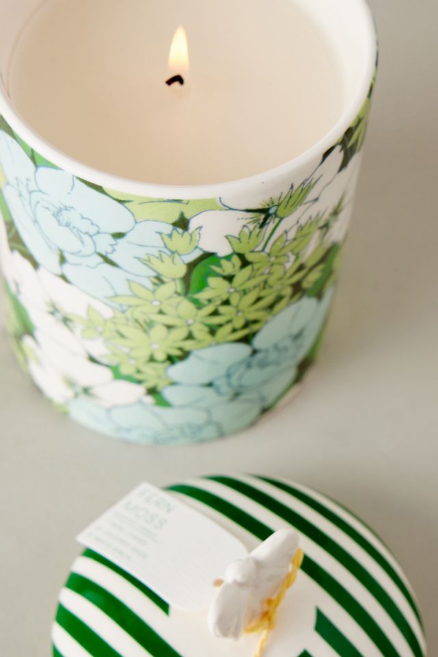 Lyla Fresh Fern Moss Ceramic Jar Candle | Anthropologie UK