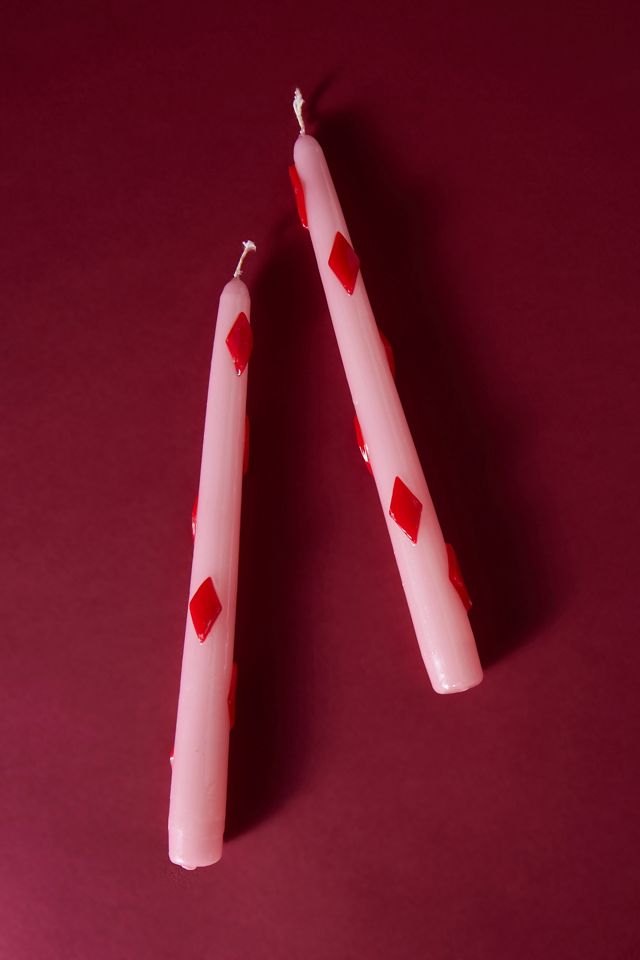 Anna + Nina Pink Diamond Taper Candles, Set of 2 | Anthropologie UK