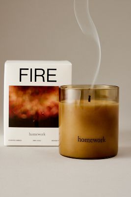 Homework Fire Glass Candle, Large | Anthropologie UK