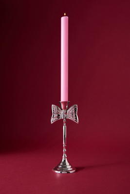 Anna + Nina Silver-Plated The Lady Bow Taper Candle Holder ...