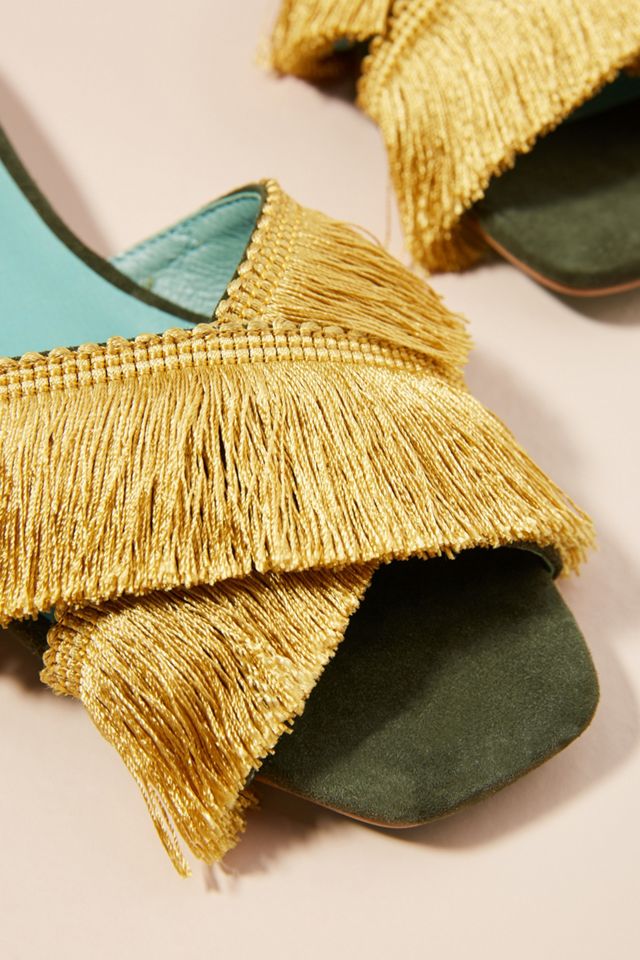 LAB Fringed Slide Sandals | Anthropologie
