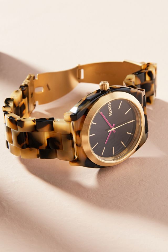 Nixon Black Tortoise Watch | Anthropologie