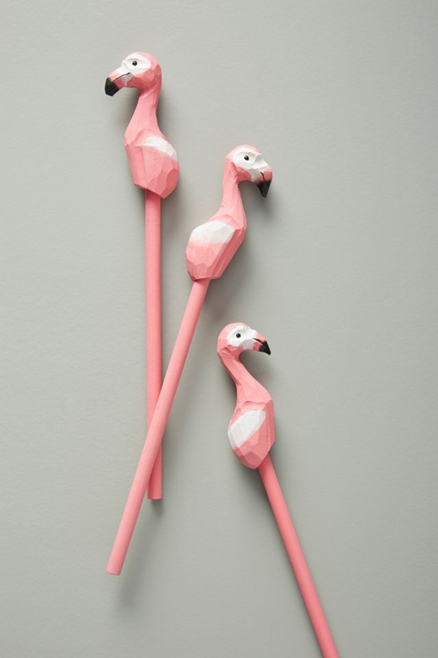Flamingo Pencils, Set of 3 | Anthropologie