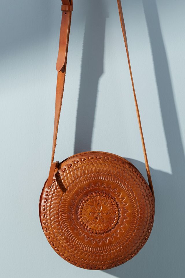 Embossed Leather Circle Bag | Anthropologie