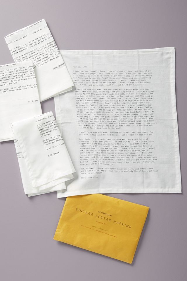 Set of Four Sir/Madam Letter Napkins | Anthropologie UK