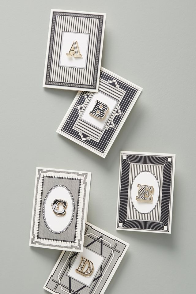 Monogram Pin + Greeting Card Set | Anthropologie