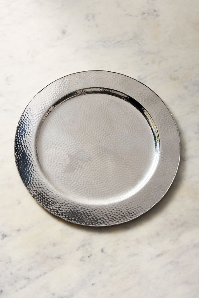 Axel Metallic Stainless Steel Charger | Anthropologie
